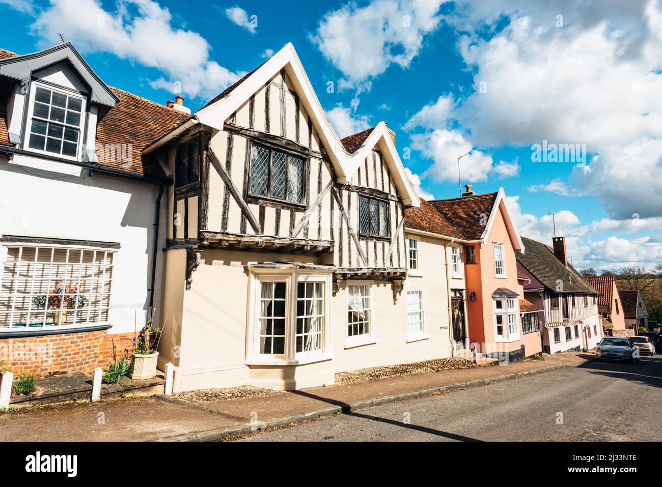 Old timber framed houses in Lavenham, UK Stock Photo - Alamy