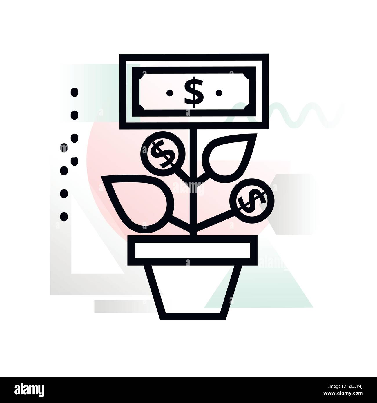 Concept icon of business profit with abstract background, modern thin ...