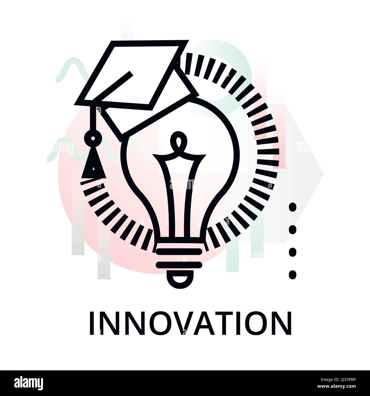 Innovation icon on abstract background from startup set, modern ...