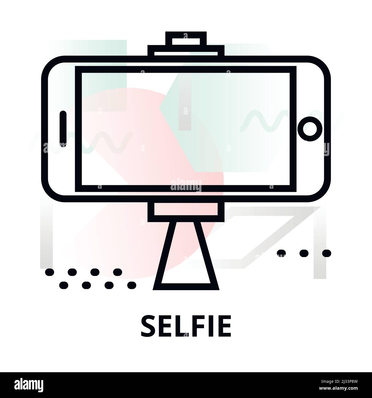 Modern flat editable line design vector illustration, selfie icon on ...