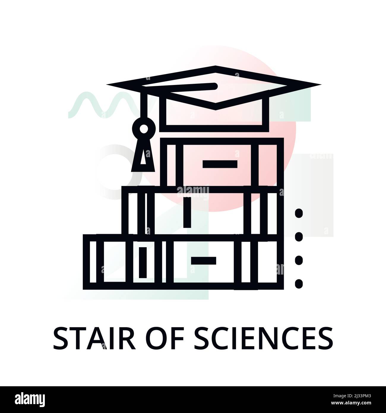 Stair of science concept icon on abstract background from science icons ...