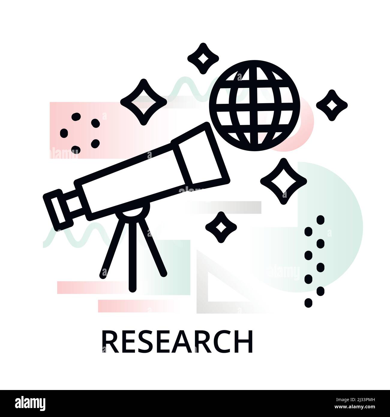 Research concept icon on abstract background from science icons set ...