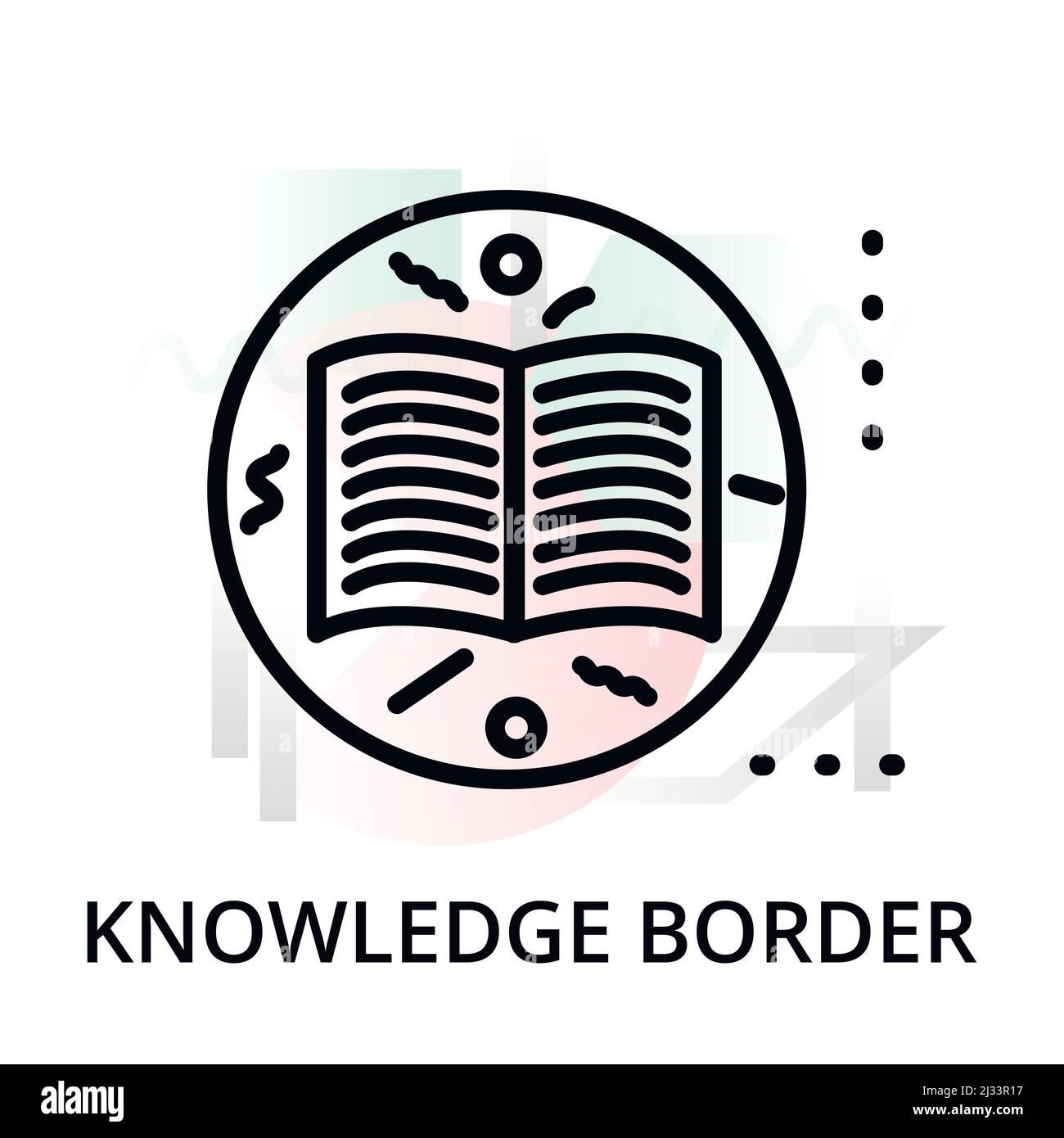 Knowledge border concept icon on abstract background from science icons ...