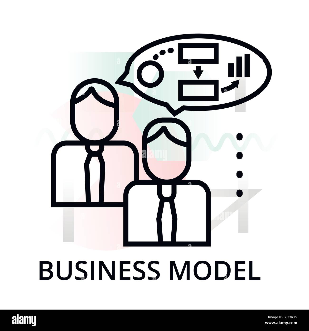 Business model icon on abstract background from startup set, modern ...