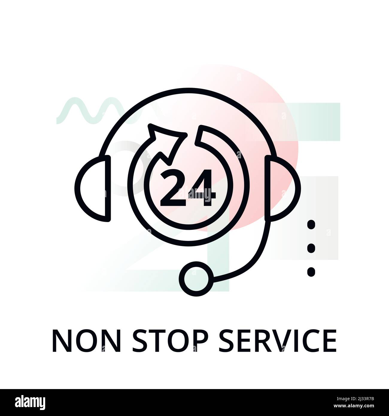 Modern editable line vector illustration, non stop service icon on ...