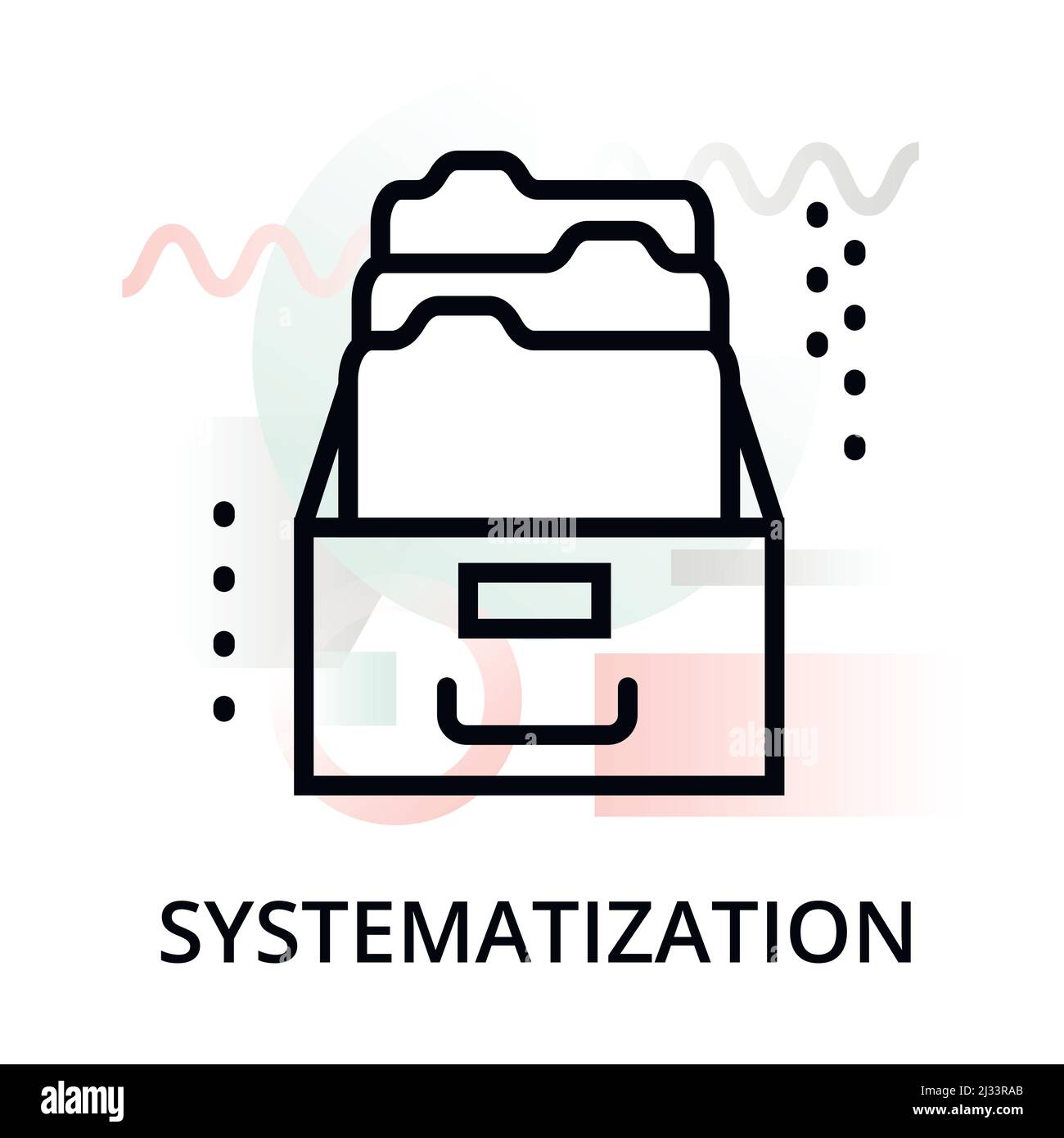 Systematization concept icon on abstract background from science icons ...