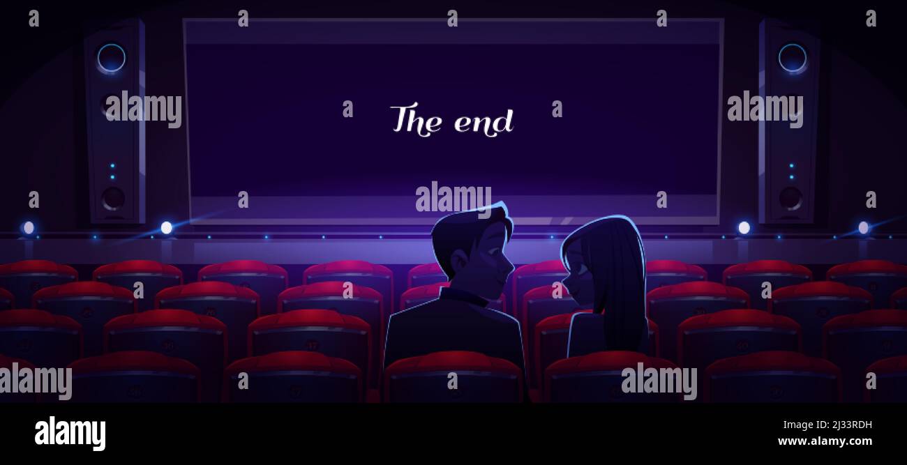 Back view couple cinema Stock Vector Images - Alamy