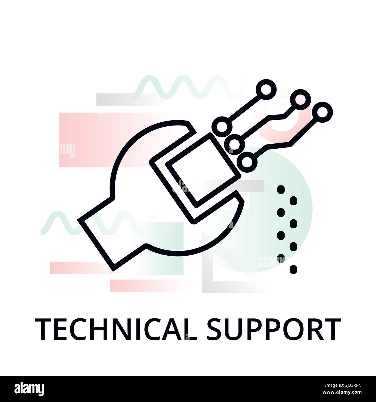 Modern editable line vector illustration, technical support icon on ...