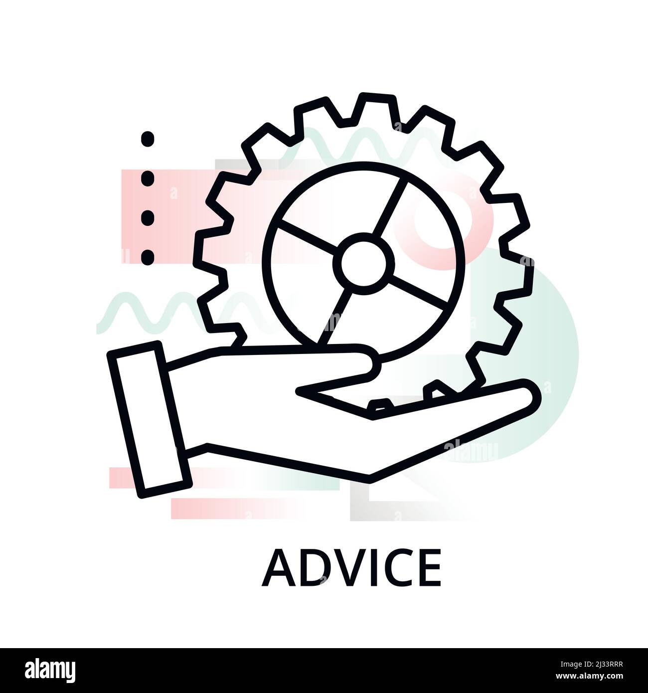 Modern editable line vector illustration, advice icon on abstract ...