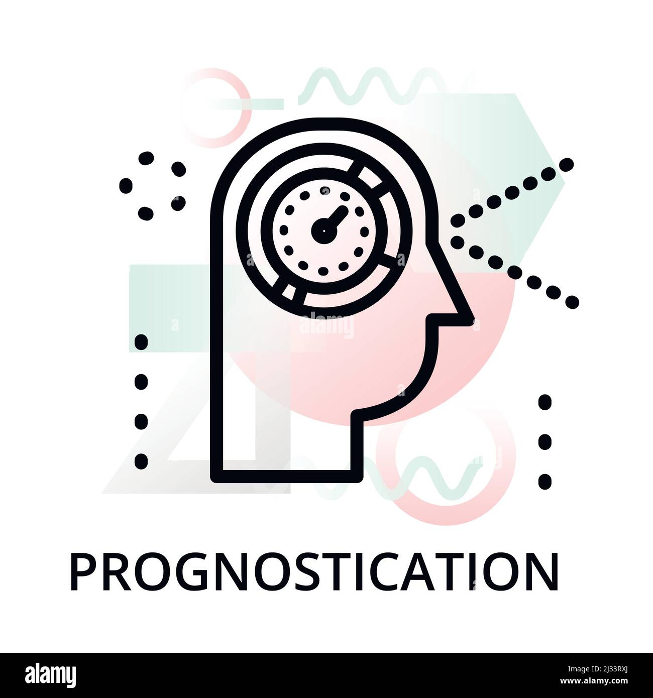 Prognostication concept icon on abstract background from science icons ...