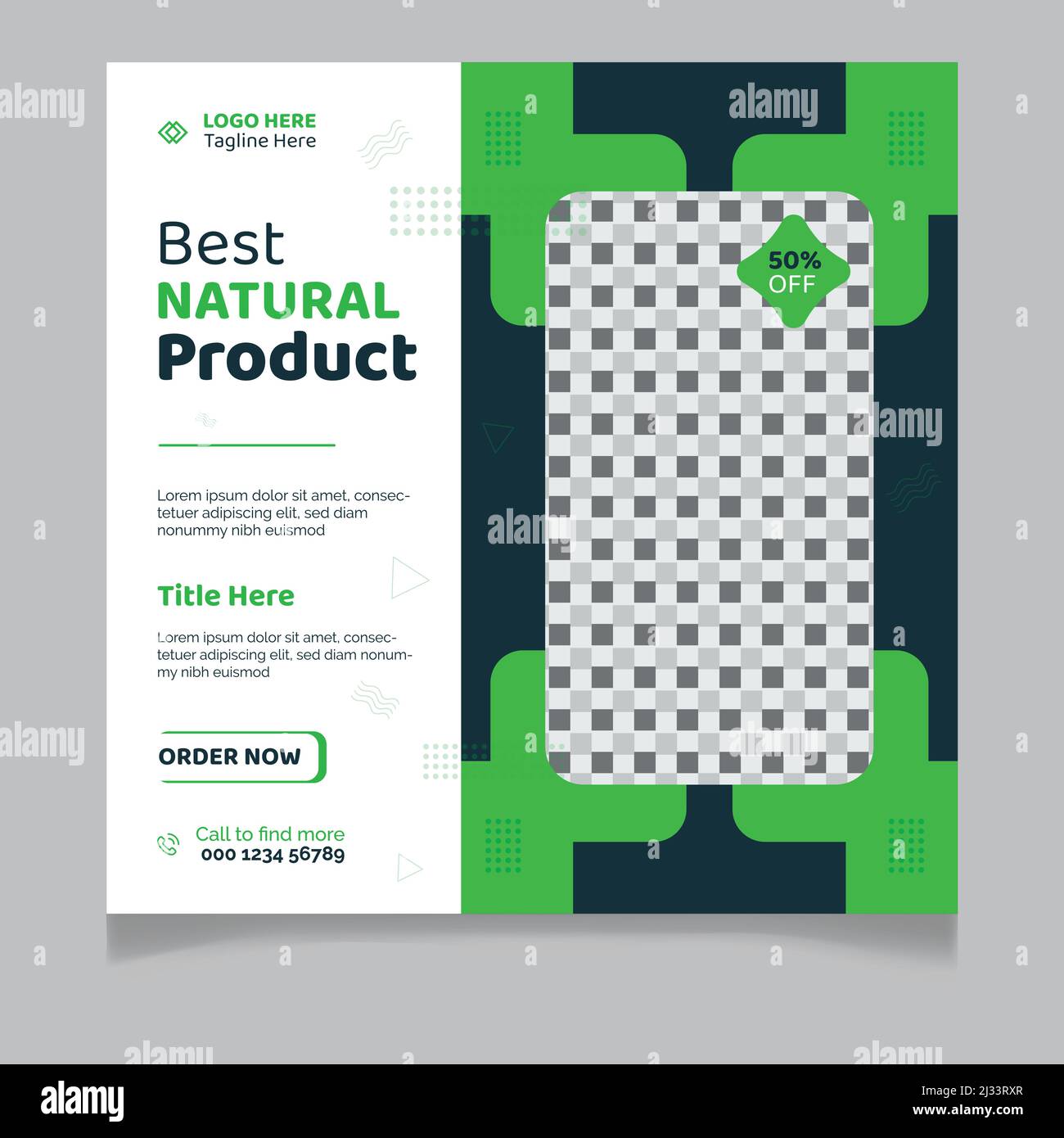 Best natural product social media post template Stock Vector Image ...