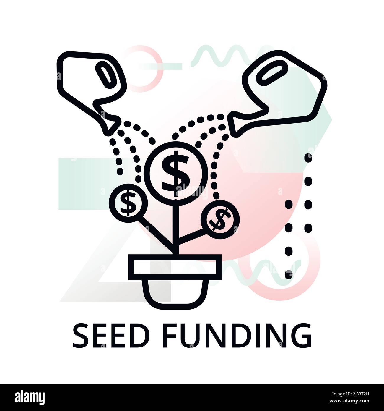 Seed funding icon on abstract background from startup set, modern ...