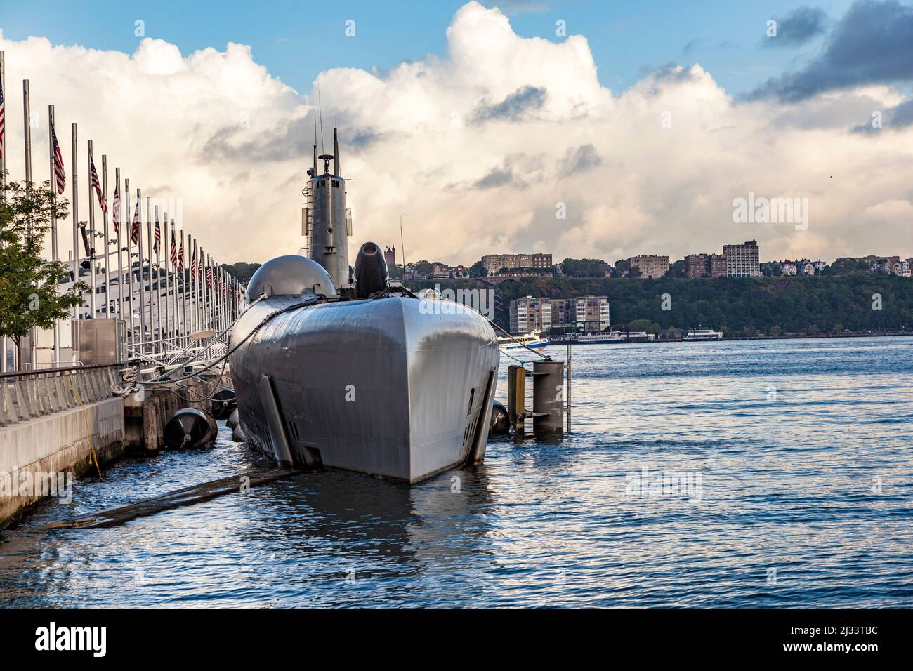 NEW YORK, USA- JUL 9, 2010: submarine at museum pier 86 of Intrepid Sea ...