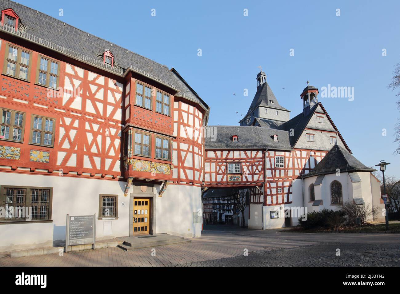 Historical Amthof with Hohenfeldkapelle and Obertorturm in Bad Camberg ...