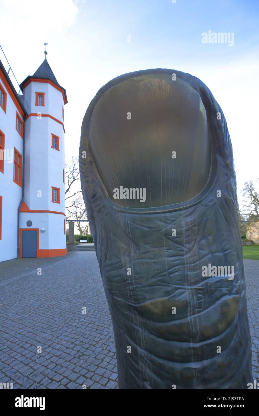 Sculpture The Thumb, César, 1993, in front of the Ludwig Museum in ...
