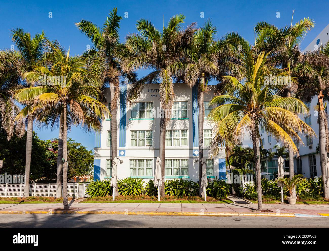 MIAMI BEACH, USA - AUG 2, 2010: midday view at Ocean drive in Miami ...