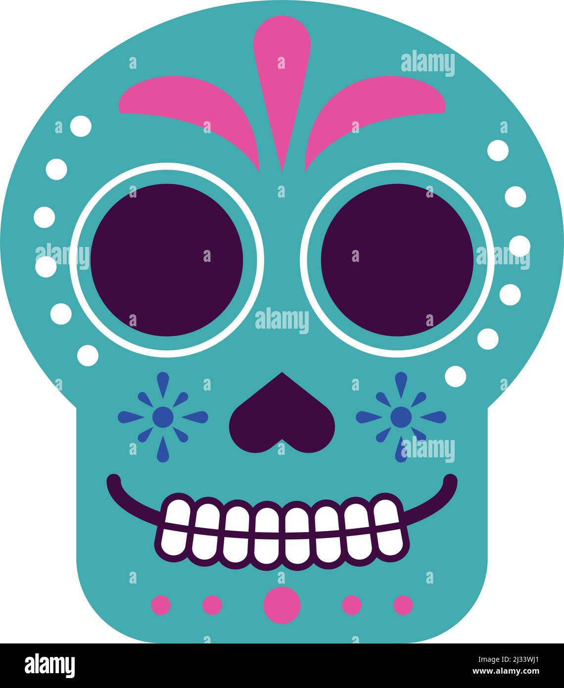 blue mexican head skull Stock Vector Image & Art - Alamy