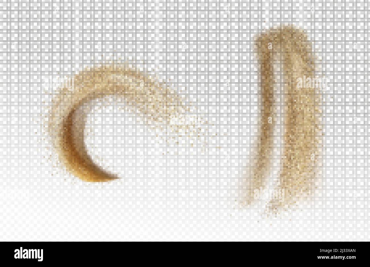 Explosion and pour of gold sand, falling dust with glitter particles ...