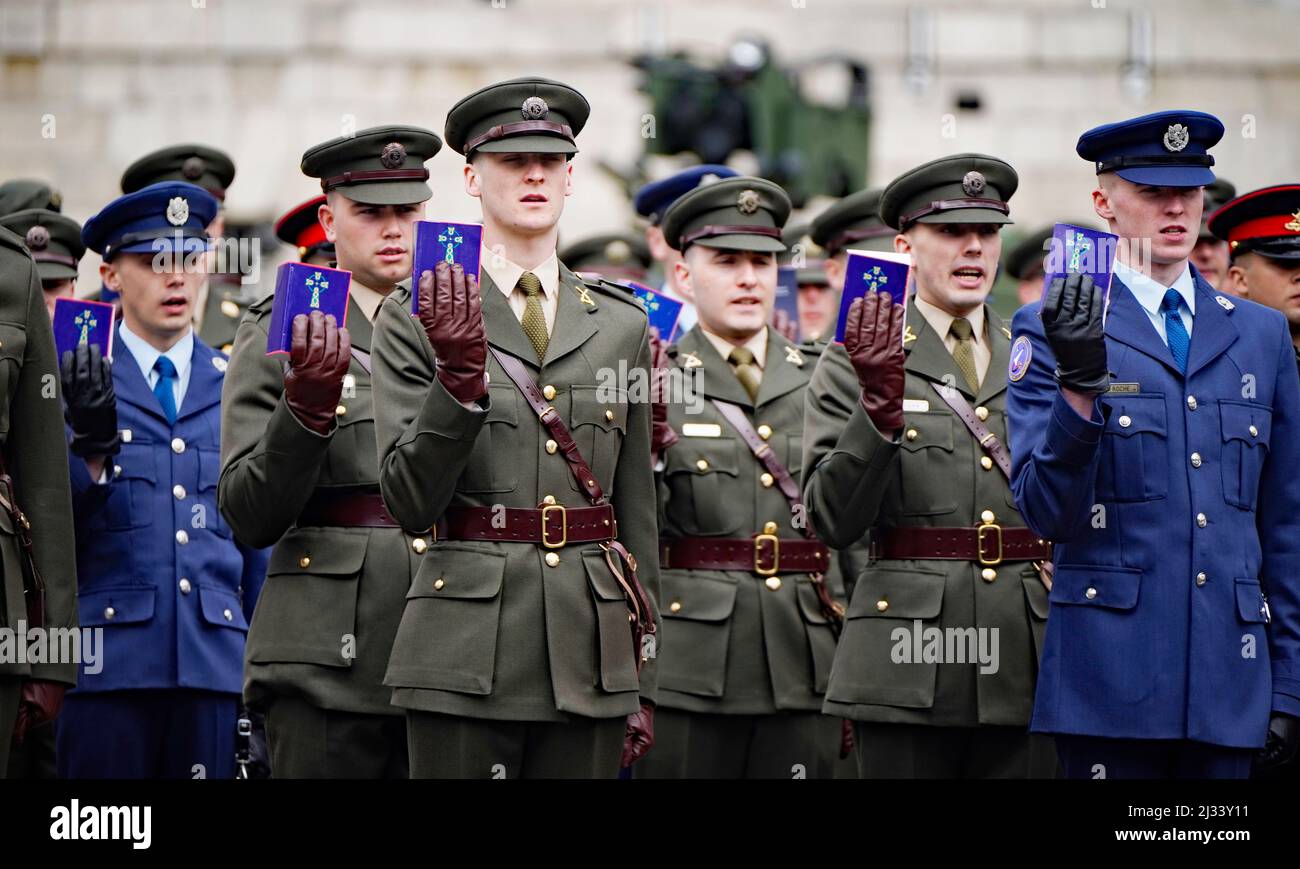 Members of 97th Cadet Class and 11th Potential Officers Class swear an ...