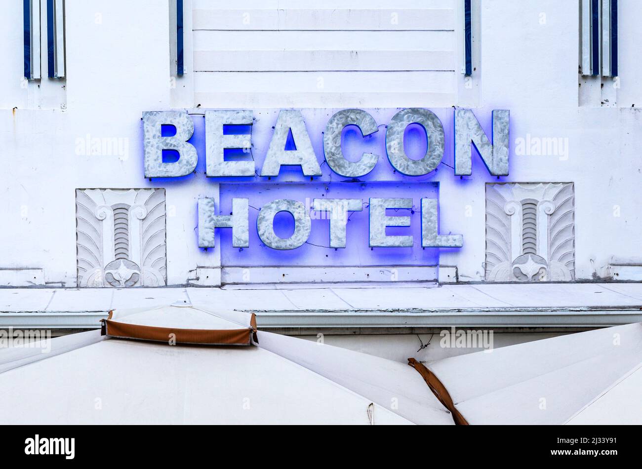 MIAMI, USA - AUG 19, 2014: Beacon hotel at Ocean drive in Miami, USA ...