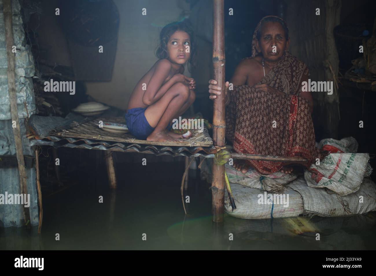 Flood affected people are seen in Sunamganj, in north-eastern ...
