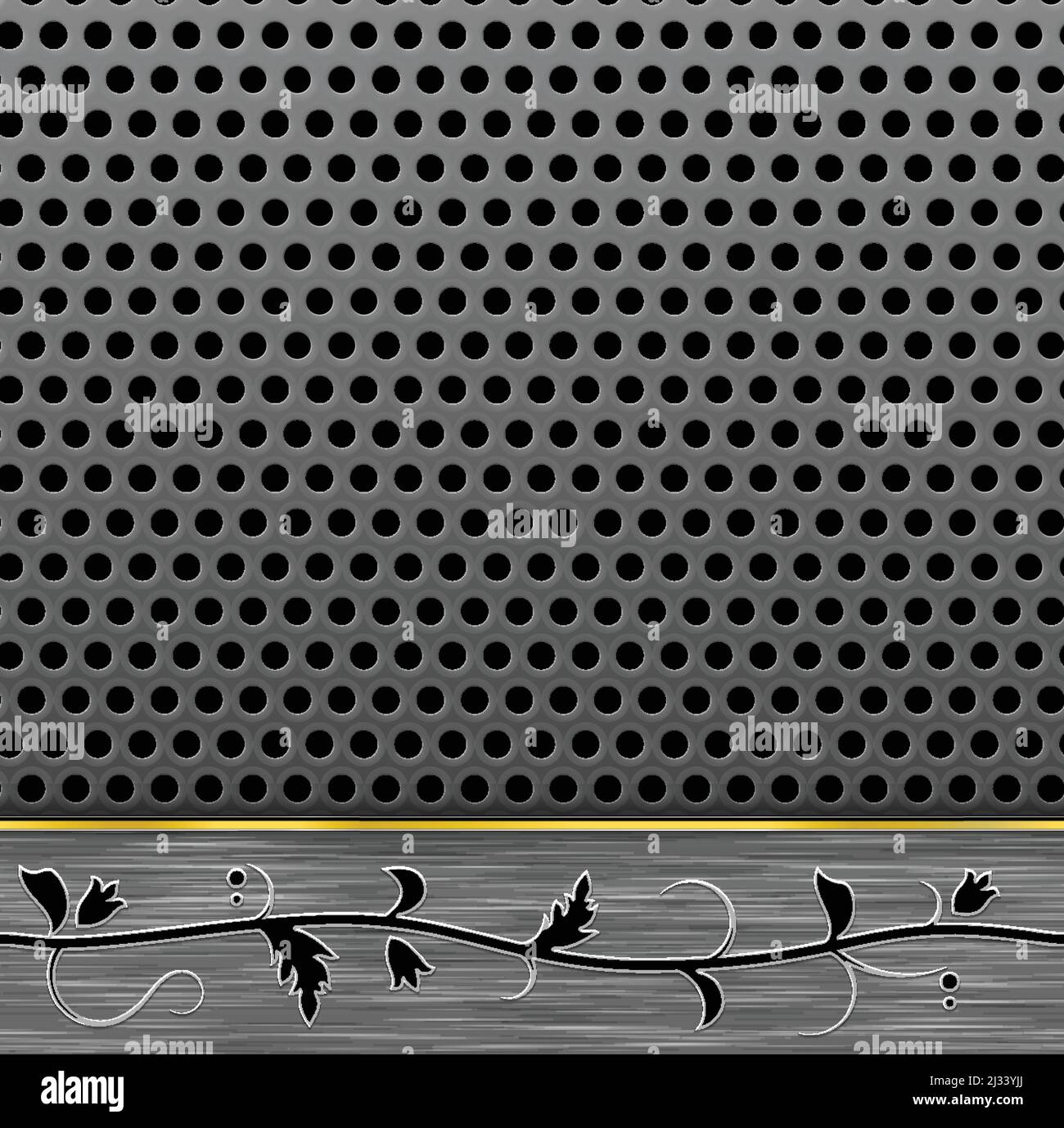 Perforated background with floral pattern of metal Stock Vector Image ...