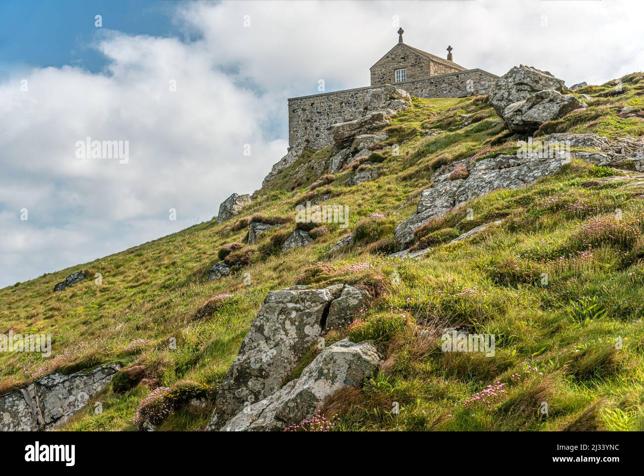 Old St Nicholas Chapel on The Island Peninsula, St.Ives, Cornwall ...