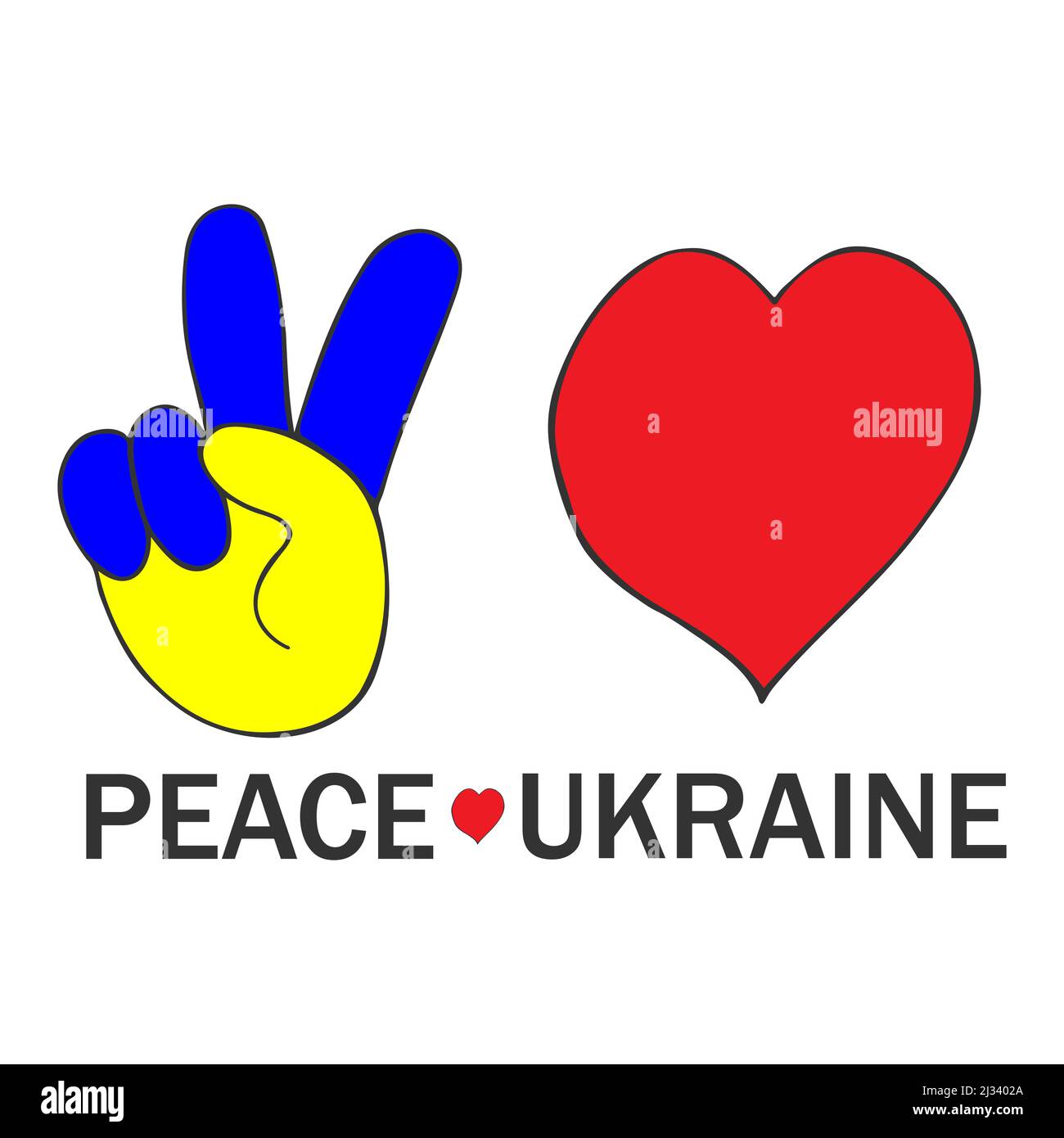 Peace symbol to Ukraine. Victory sign from hand and fingers gesture and ...