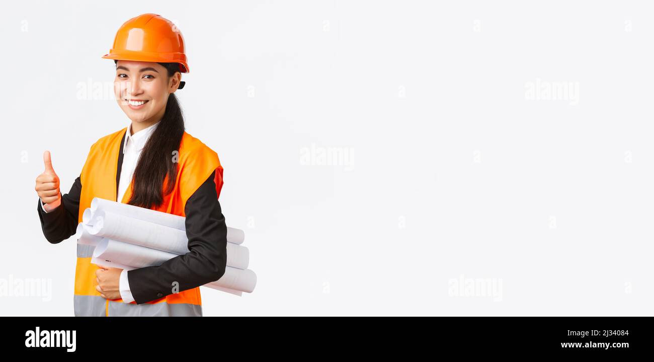 Confident successful female asian construction manager, architect in ...