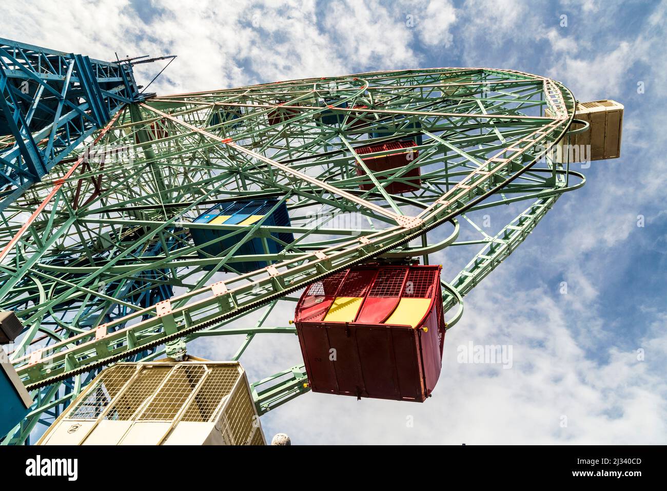 New York, USA - OCT 25, 2015: Wonder Wheel is a hundred and fifty foot ...