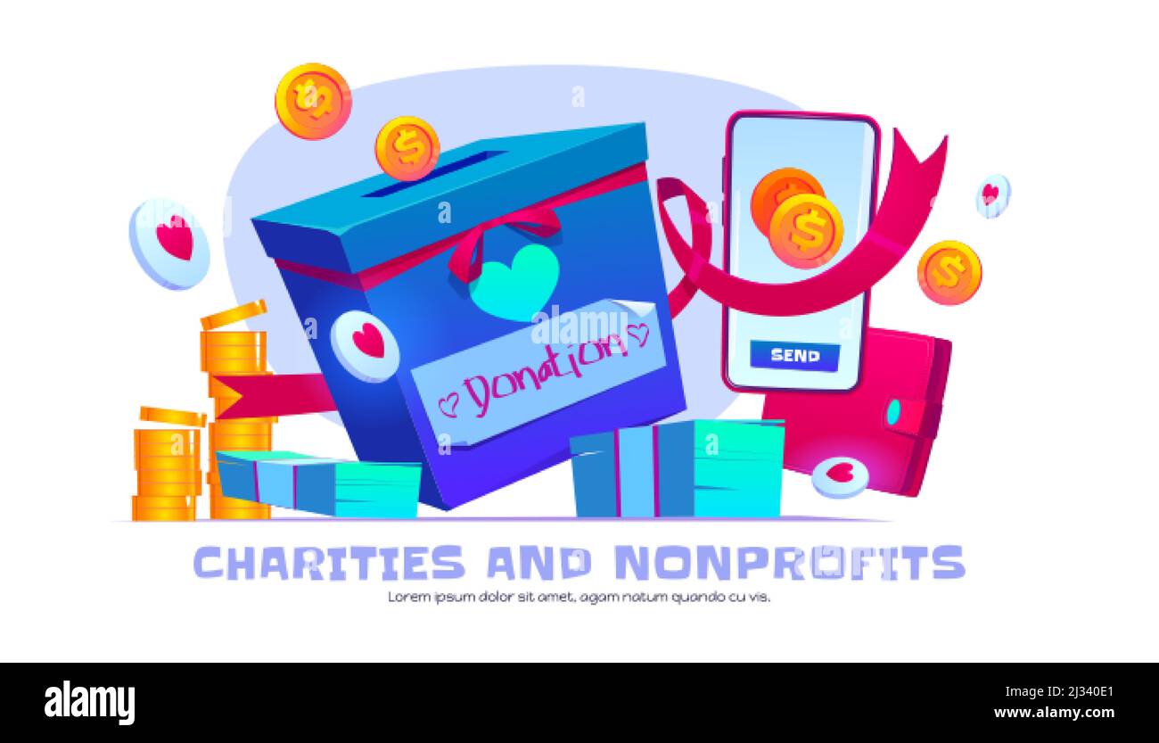 Digital charity box Stock Vector Images - Alamy
