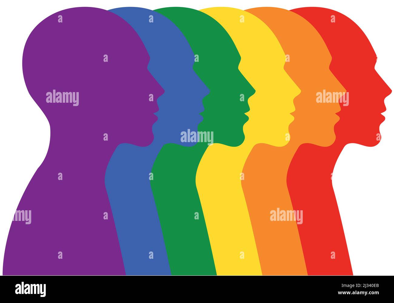 Rainbow colored people, diversity, equity concept, LGBT, LGBTQI ...