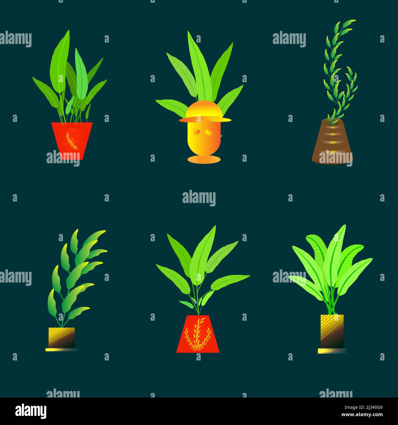 Houseplant leaves home decorative abstract background art graphic ...