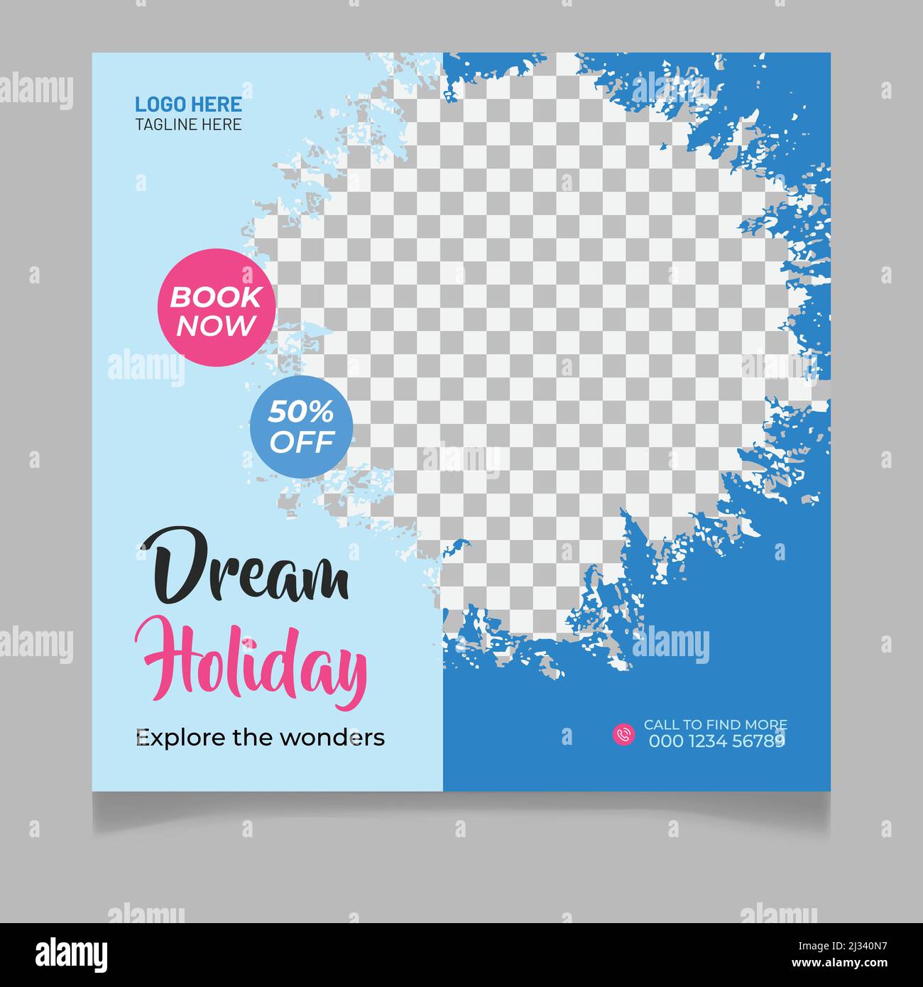 Dream holiday social media post template Stock Vector Image & Art - Alamy