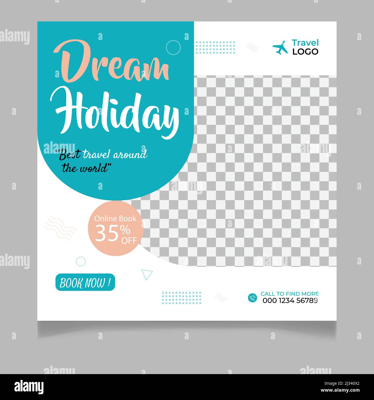 Dream holiday social media post template Stock Vector Image & Art - Alamy