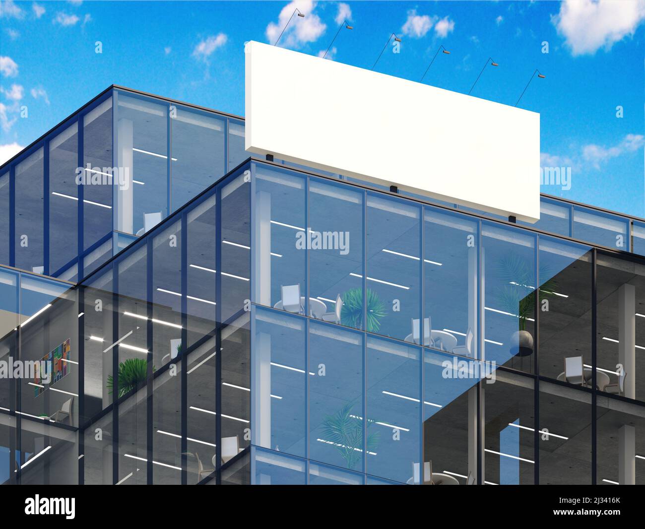 Logo mockup 3d sign building office or shop Stock Photo - Alamy