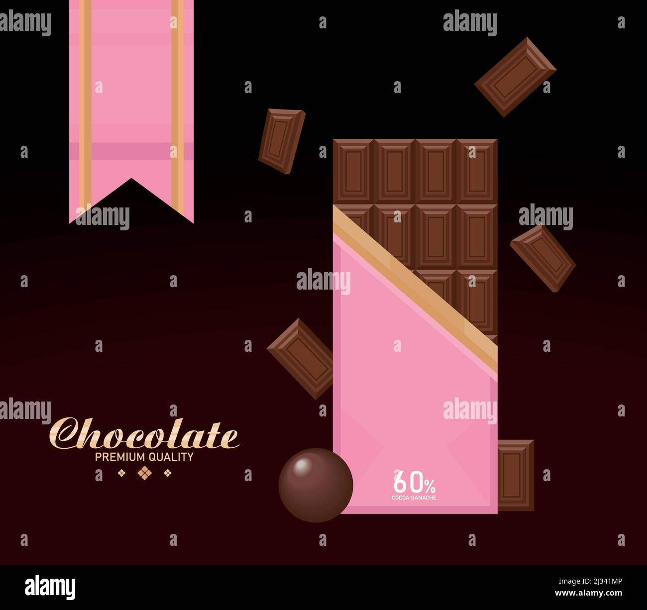 chocolate premium quality lettering Stock Vector Image & Art - Alamy