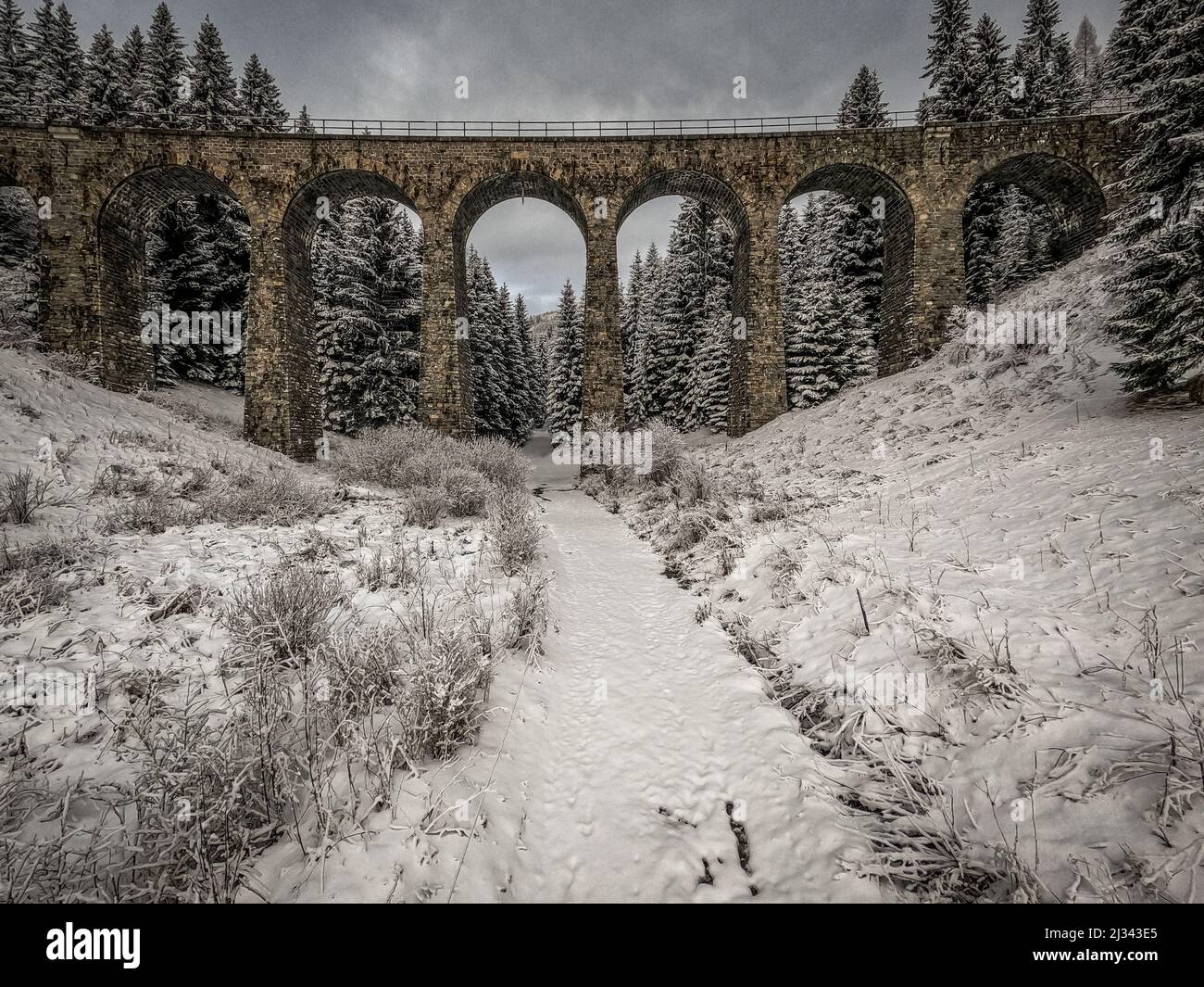 A view of Chmarossky viaduct in Telgart village in Slovakia Stock Photo ...