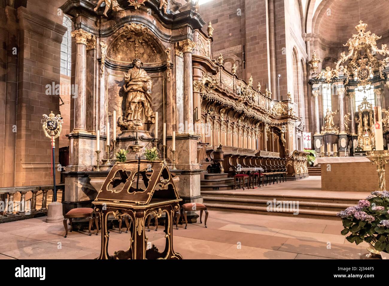 WORMS, GERMANY - MAY 15, 2017: inside the dome of Worms, the old Kings ...