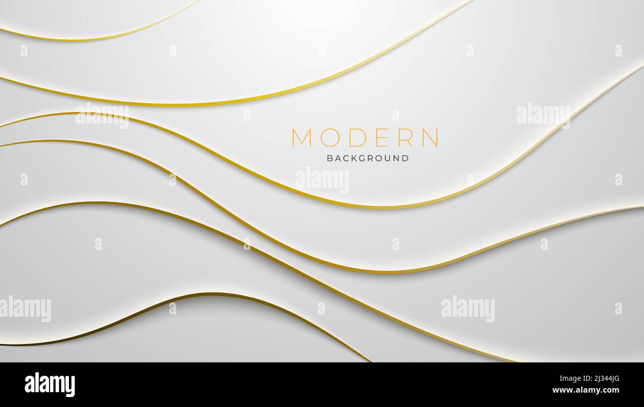 White shiny golden waves Stock Vector Images - Alamy