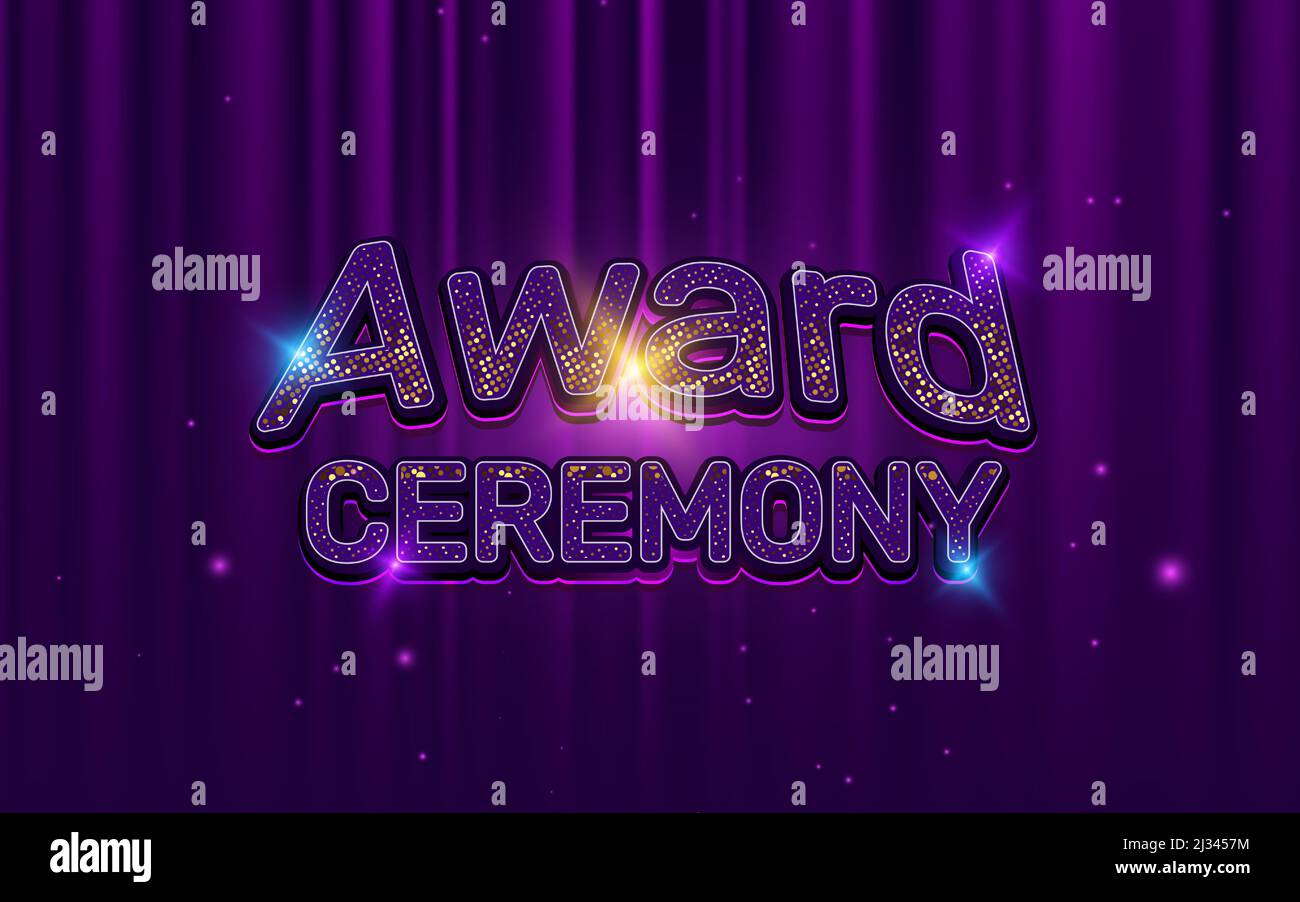 Award ceremony luxury 3d text style with glittering halftones Stock ...