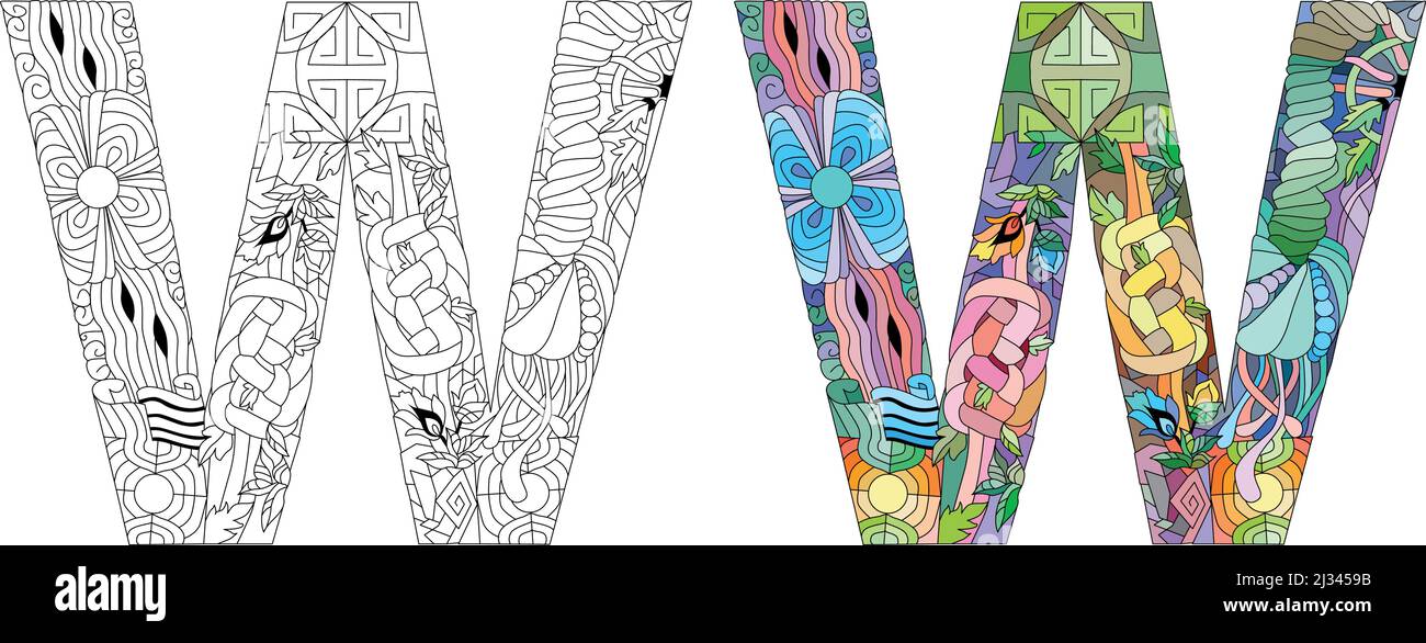Letter coloring vector decorative zentangle Cut Out Stock Images ...