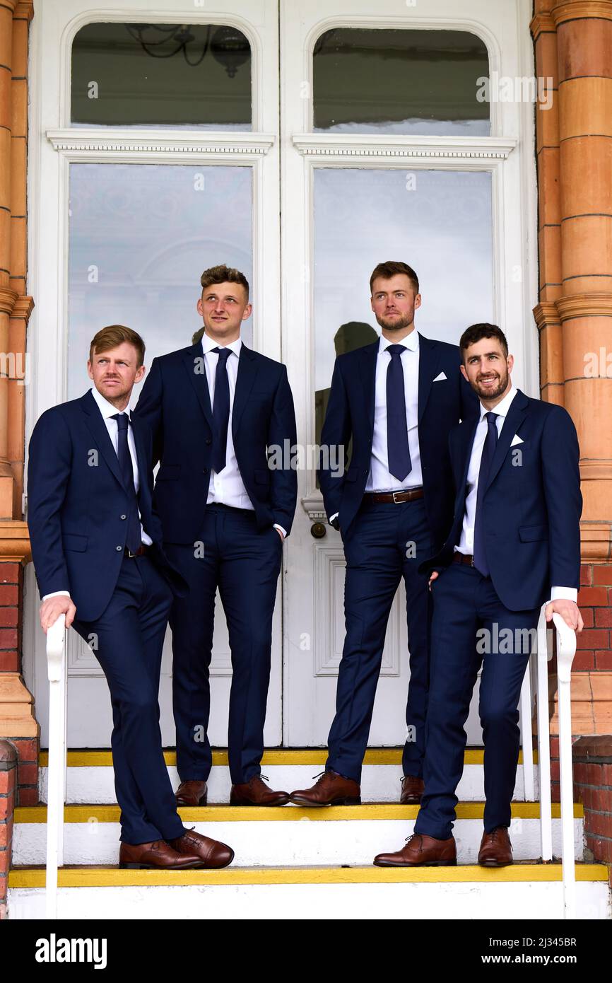 l-r; Middlesex's Sam Robson, Luke Hollman, Tom Helm and Stephen ...