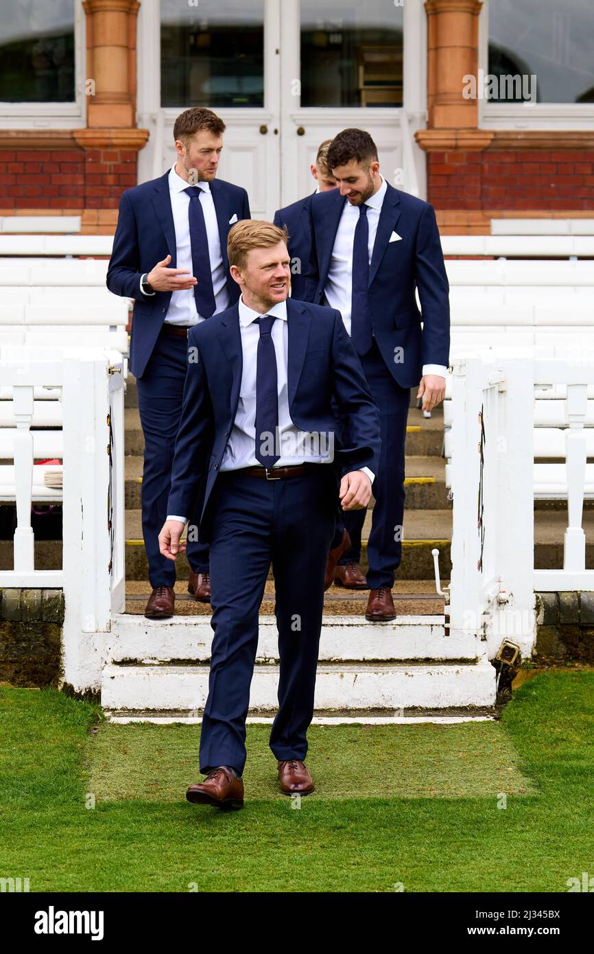 l-r; Middlesex's Tom Helm, Sam Robson,, Luke Hollman and Stephen ...