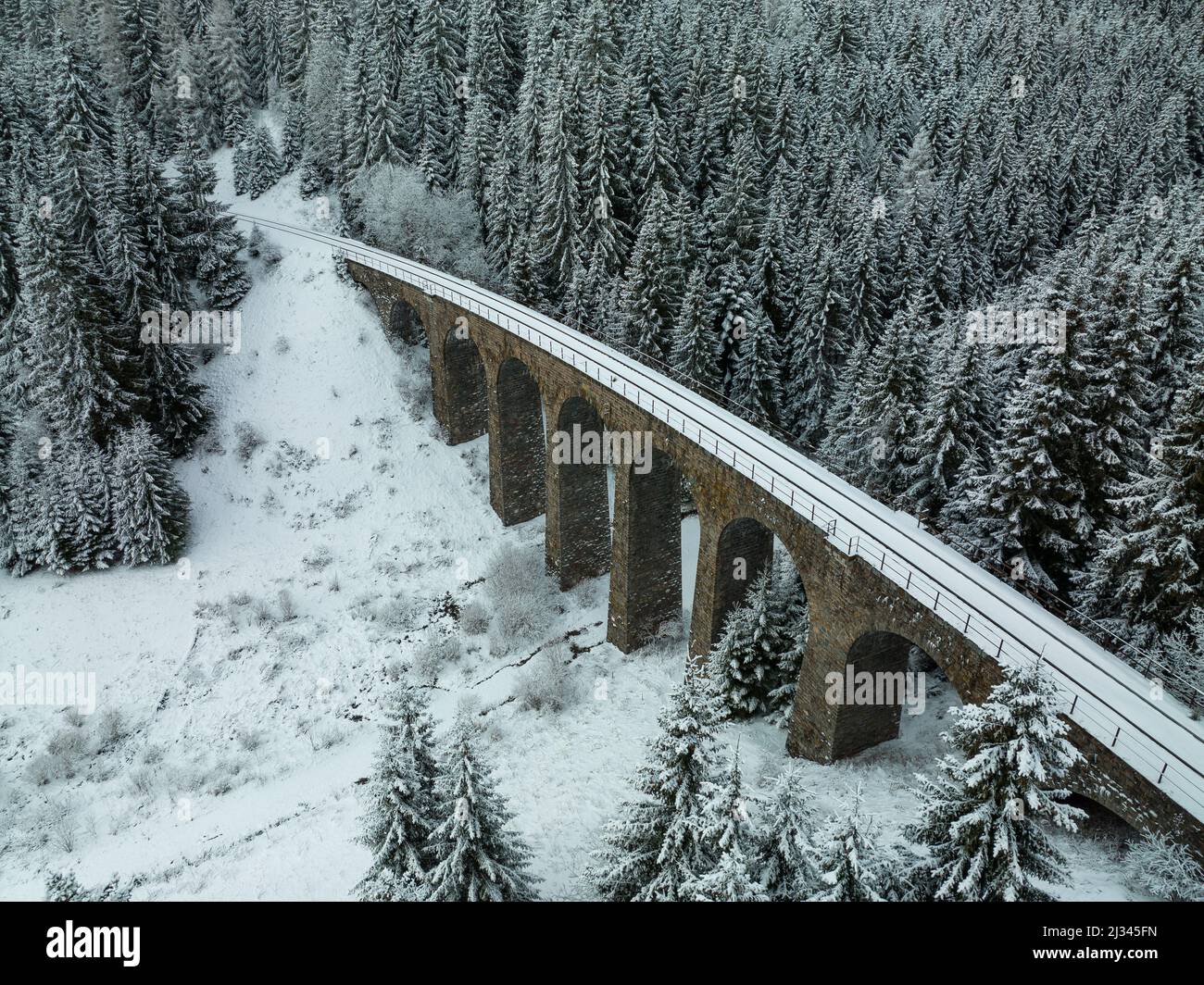 Aerial view of Chmarossky viaduct in Telgart village in Slovakia Stock ...