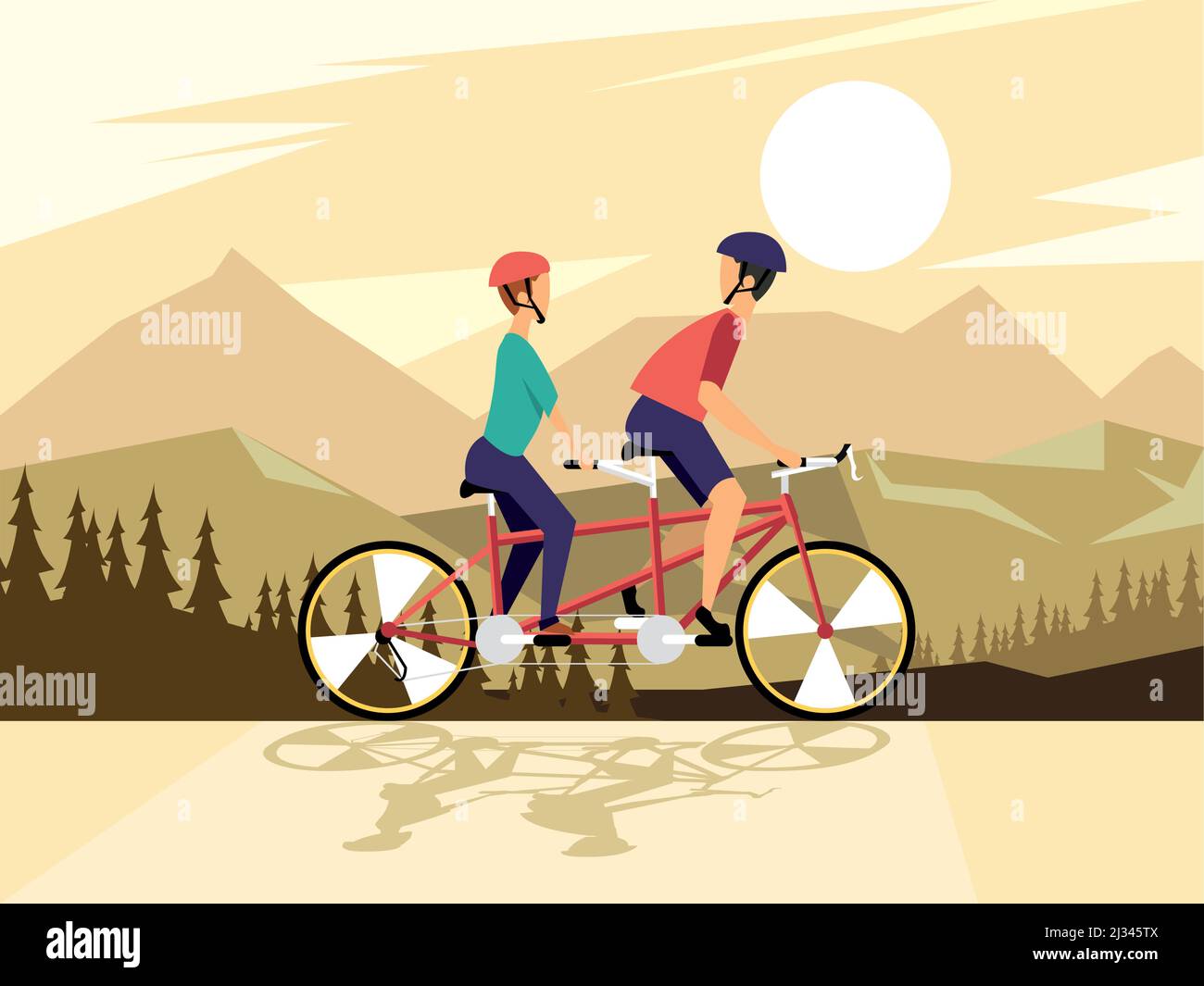 In tandem Stock Vector Images - Alamy