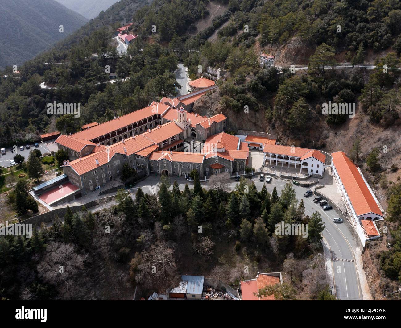 Kykkos Monastery situated in the Troodos Mountains, Republic of Cyprus ...