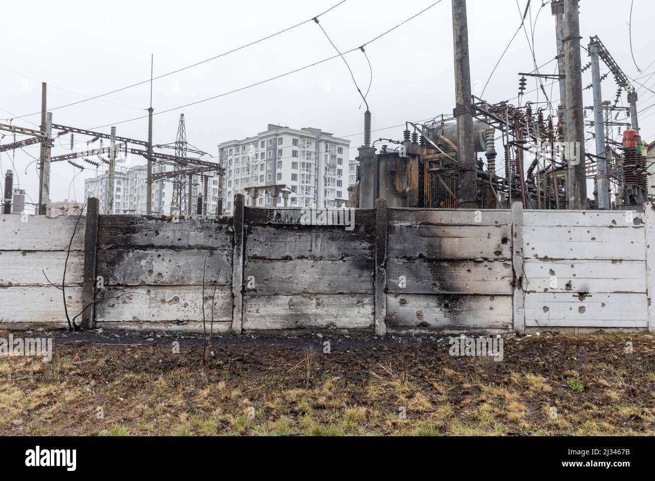 BUCHA, UKRAINE - Apr. 03, 2022: Chaos and devastation on the streets of ...