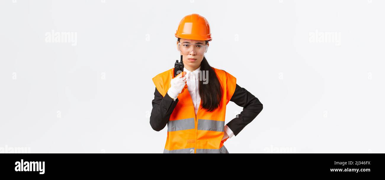 Disappointed asian female construction engineer, technician or ...