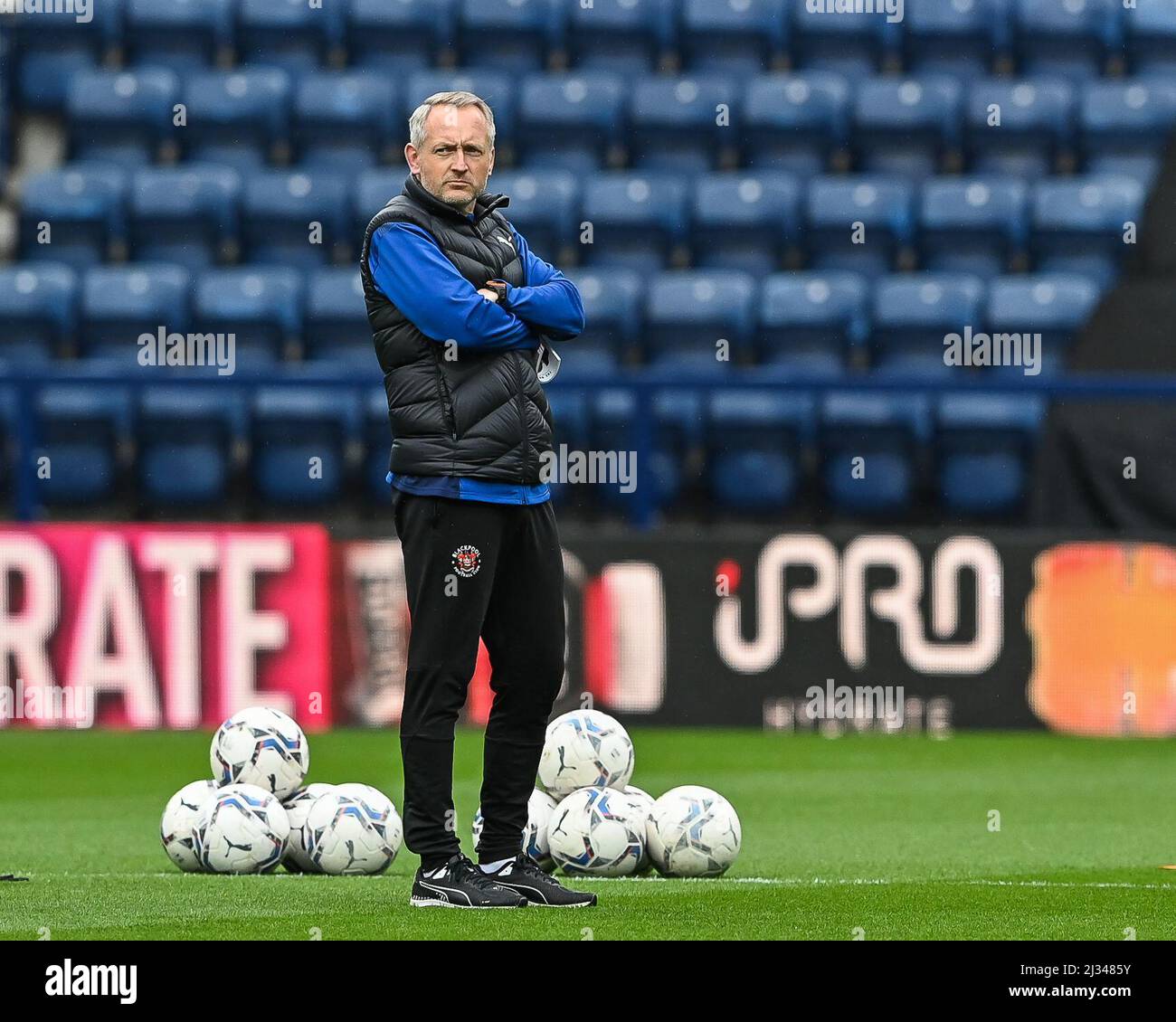 Neil Critchley manager of Blackpool arrives at Deep Dale, Home of ...